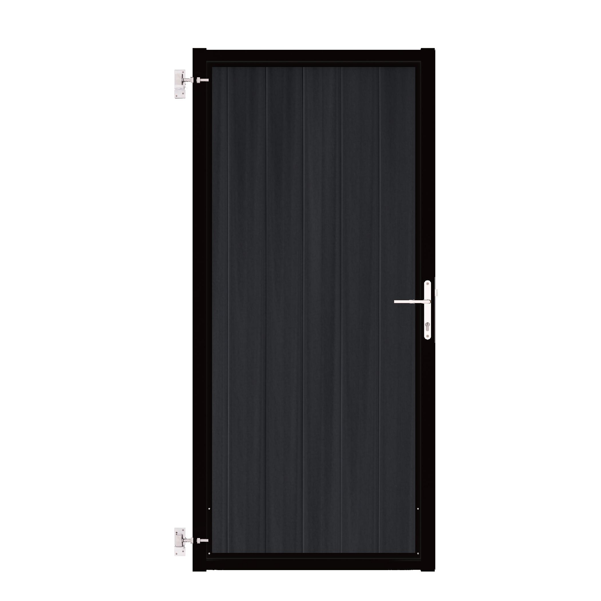 Composiet Poort Profi-Fence Verticaal Solid Black 90-120x190cm ...