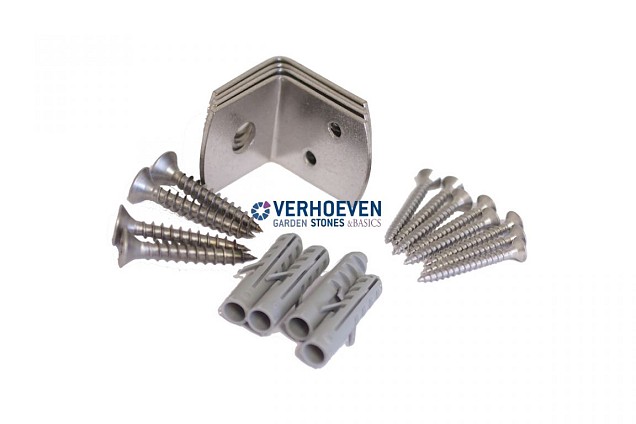 *L-Beslag rvs p.set incl. schroeven en pluggen | Verhoeven Tuinhout ...