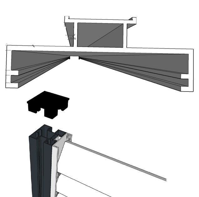 *Profi-Fence Aluminium Paaladapter Louvre lamel profiel 200cm RAL7016 ...